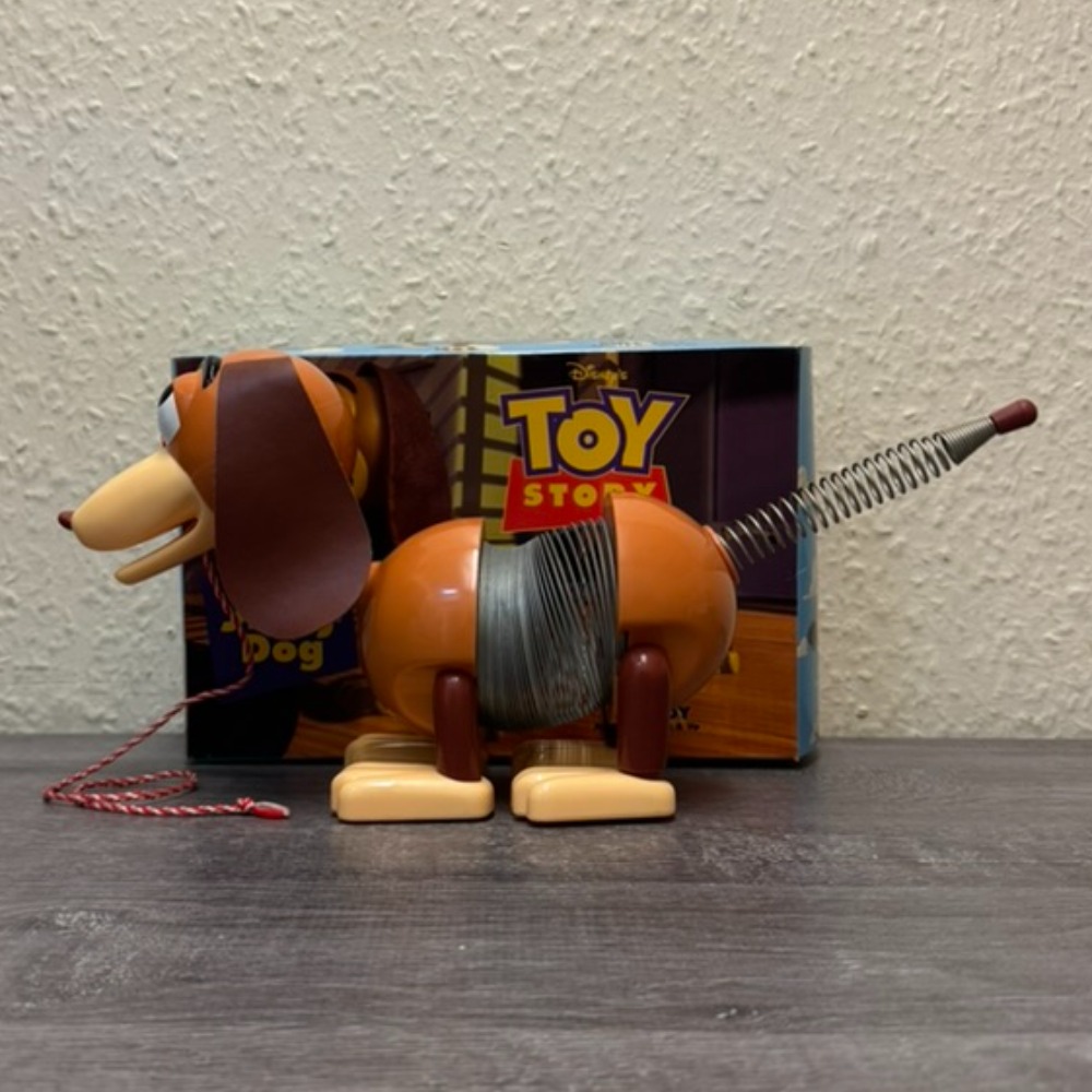 DISNEY TOY STORY 1995 SLINKY DOG PULL TOY WITH ORIGINAL BOX AND RECEIPT ...